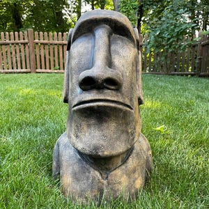 Easter Island Head, Moai Sculpture: Garden Art, Art History - Etsy