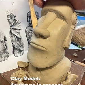 Easter Island Head Replica: Moai Sculpture, Polynesian Decor, Art ...