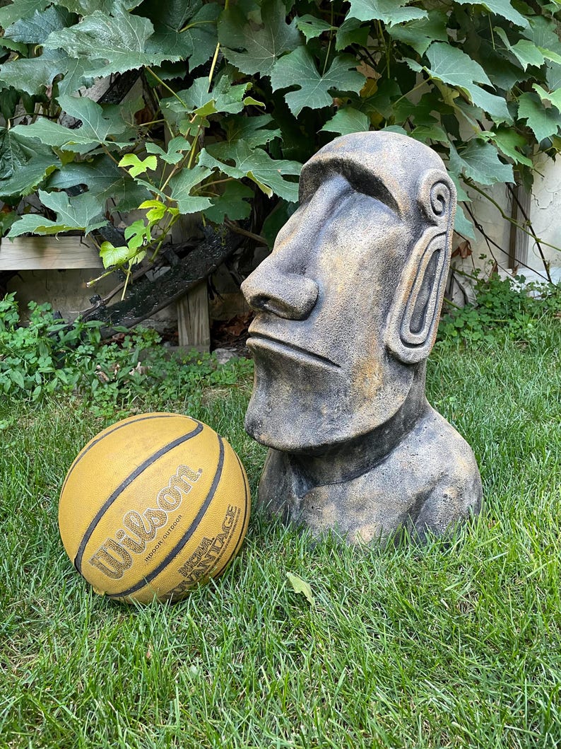 Easter Island Head, Moai Sculpture: Garden Art, Art History - Etsy