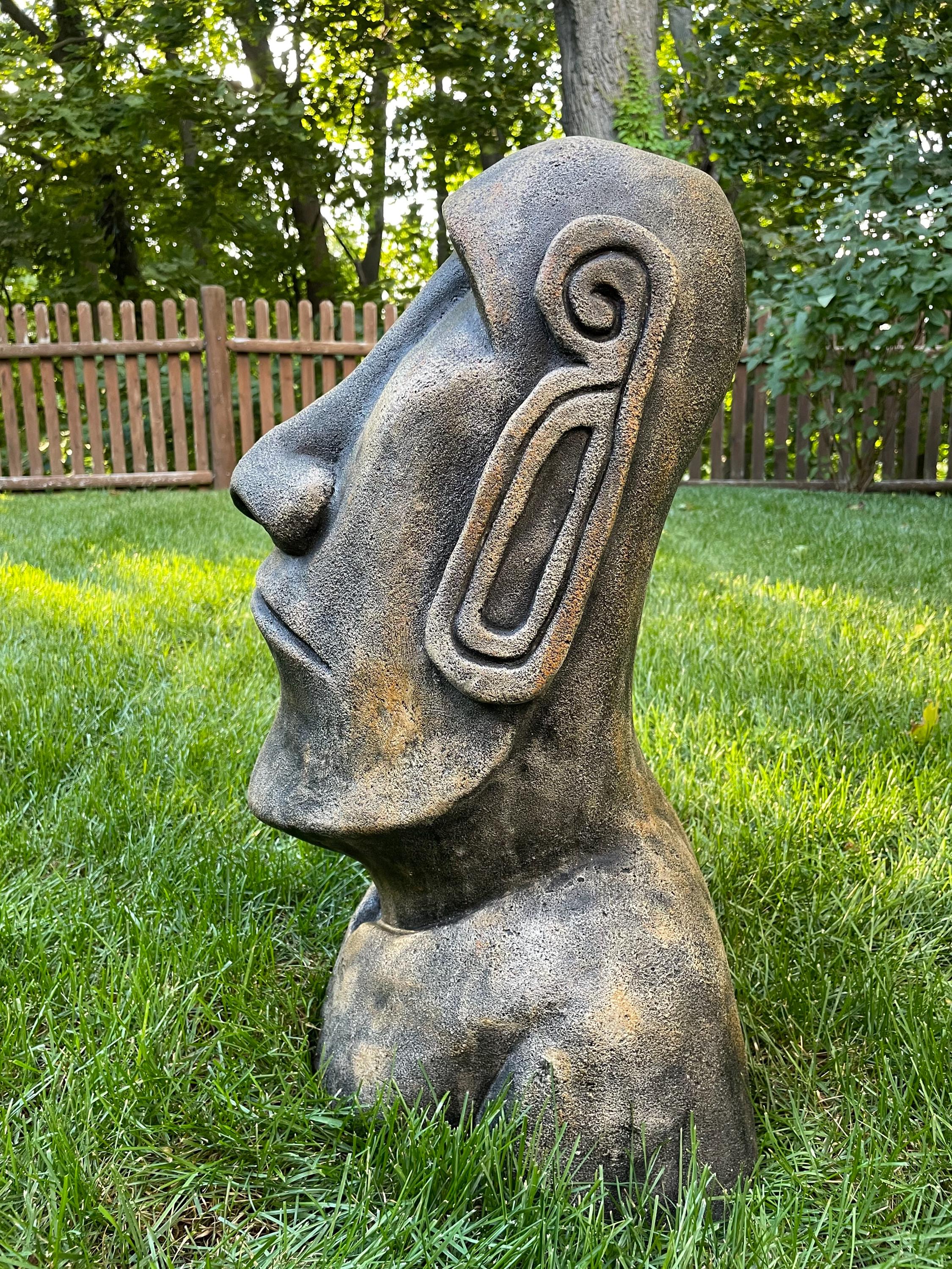 Easter Island Head, Moai Sculpture: Garden Art, Art History - Etsy
