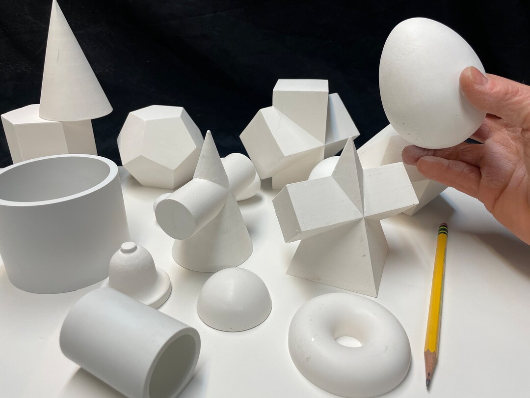 Plaster Geometric Shapes: Classic Drawing Set, Art Education - Etsy
