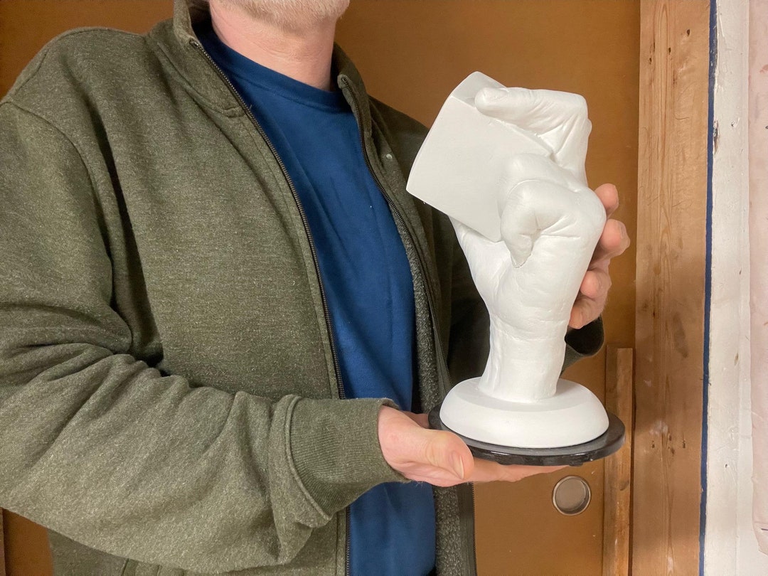 Vintage Plaster Hand Sculpture With Cube: Drawing Cast Art Education - Etsy