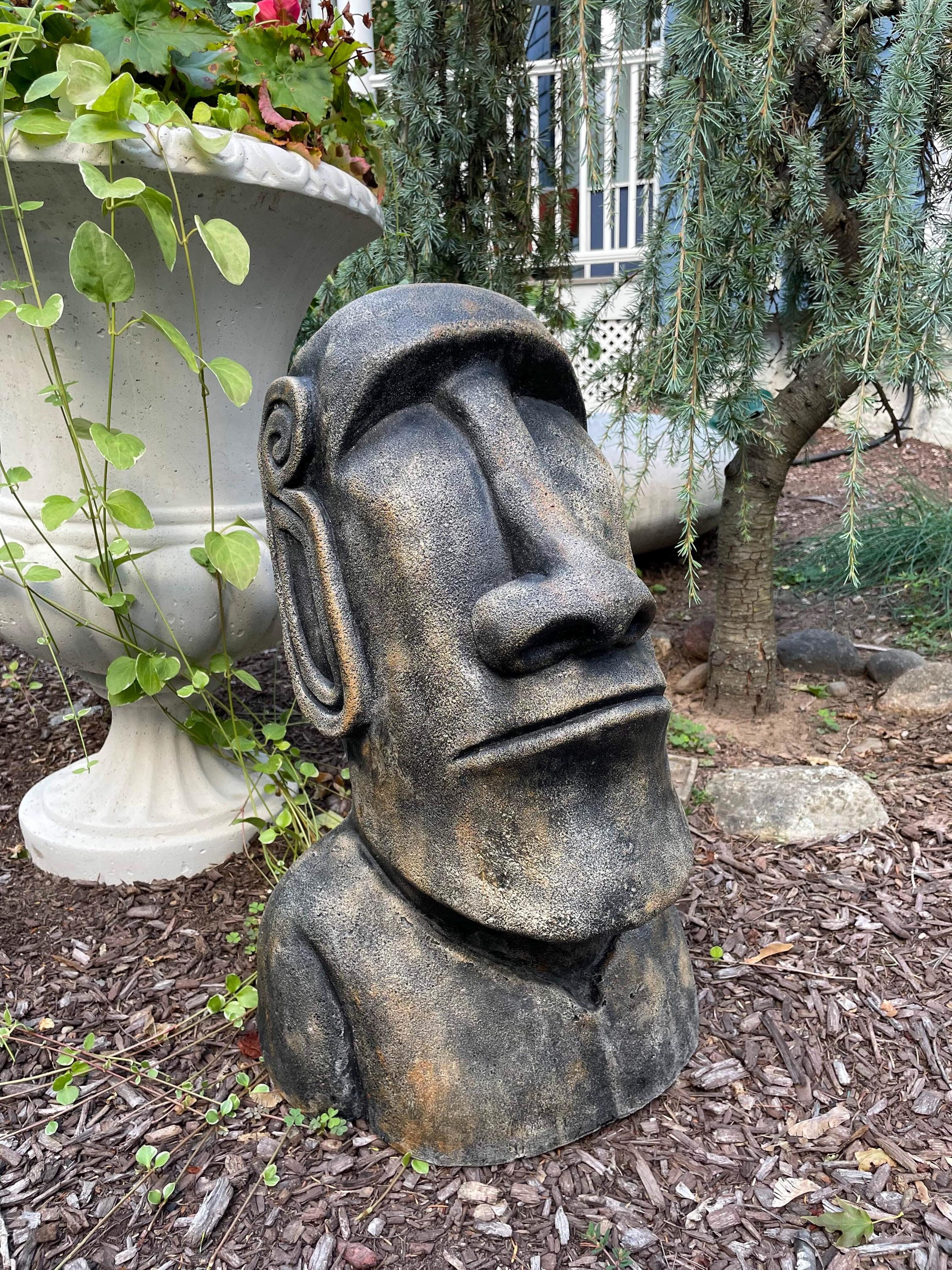 Easter Island Head, Moai Sculpture: Garden Art, Art History - Etsy