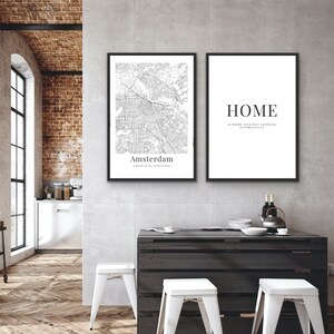 Amsterdam Map, Aesthetic Map, Map Poster, Large City Map, Digital ...