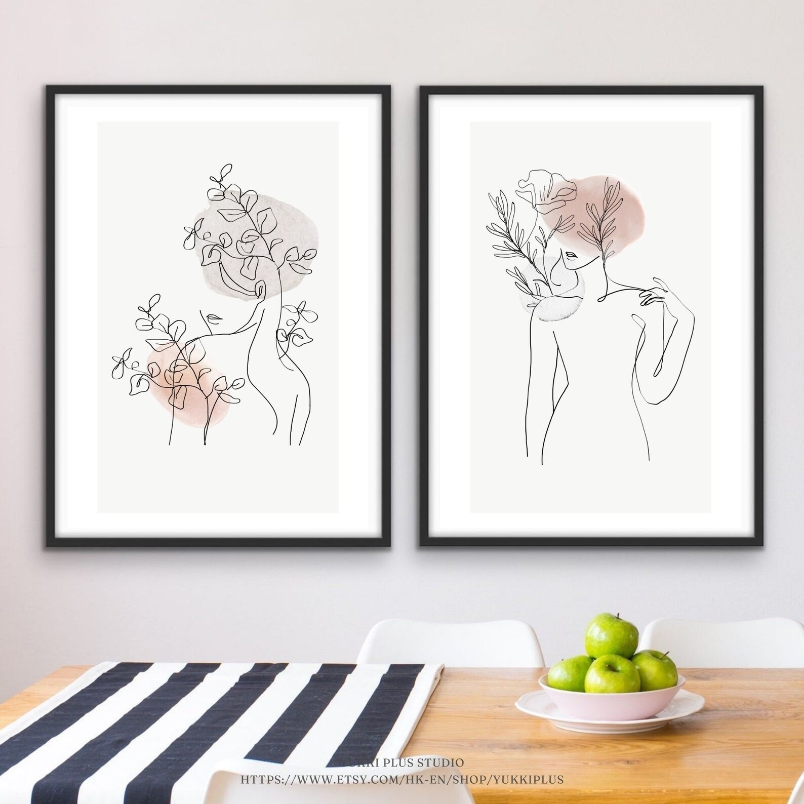 Set of 9 One Line Art Wall Prints | Abstract One Line Art | Abstract ...