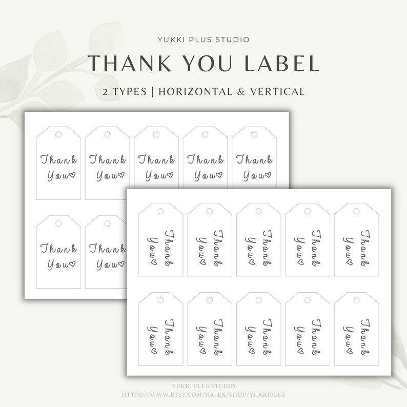 2x3.25 Inch | A4 Thank You Label | Minimalist Labels | Printable Labels ...
