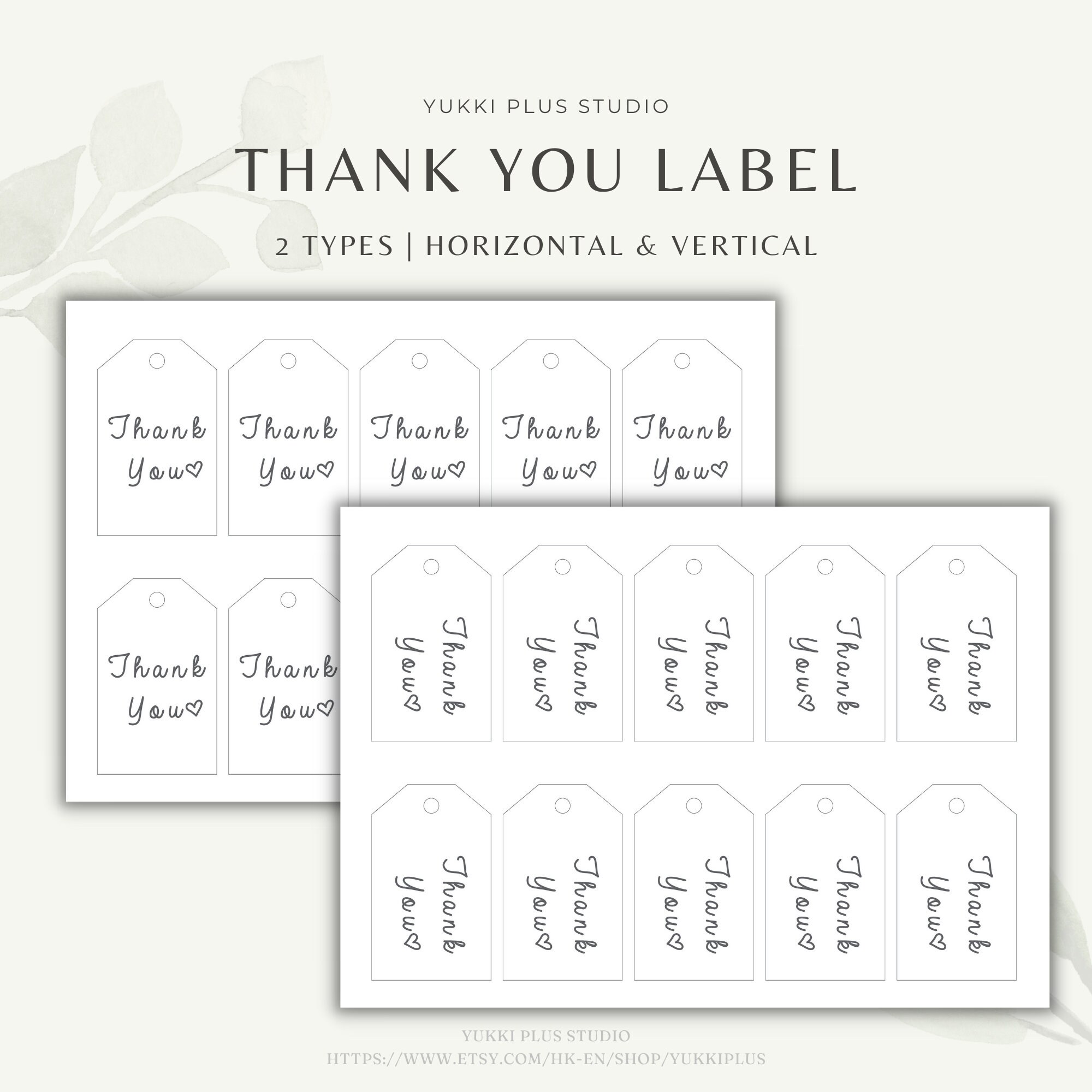 2x3.25 Inch | A4 Thank You Label | Minimalist Labels | Printable Labels ...
