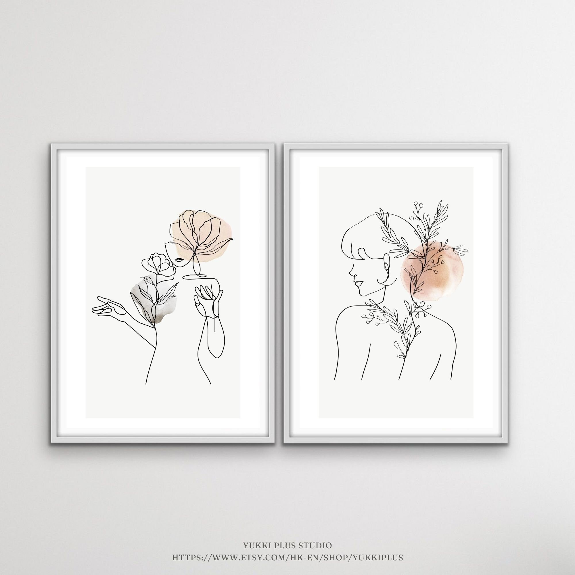 Set of 9 One Line Art Wall Prints | Abstract One Line Art | Abstract ...