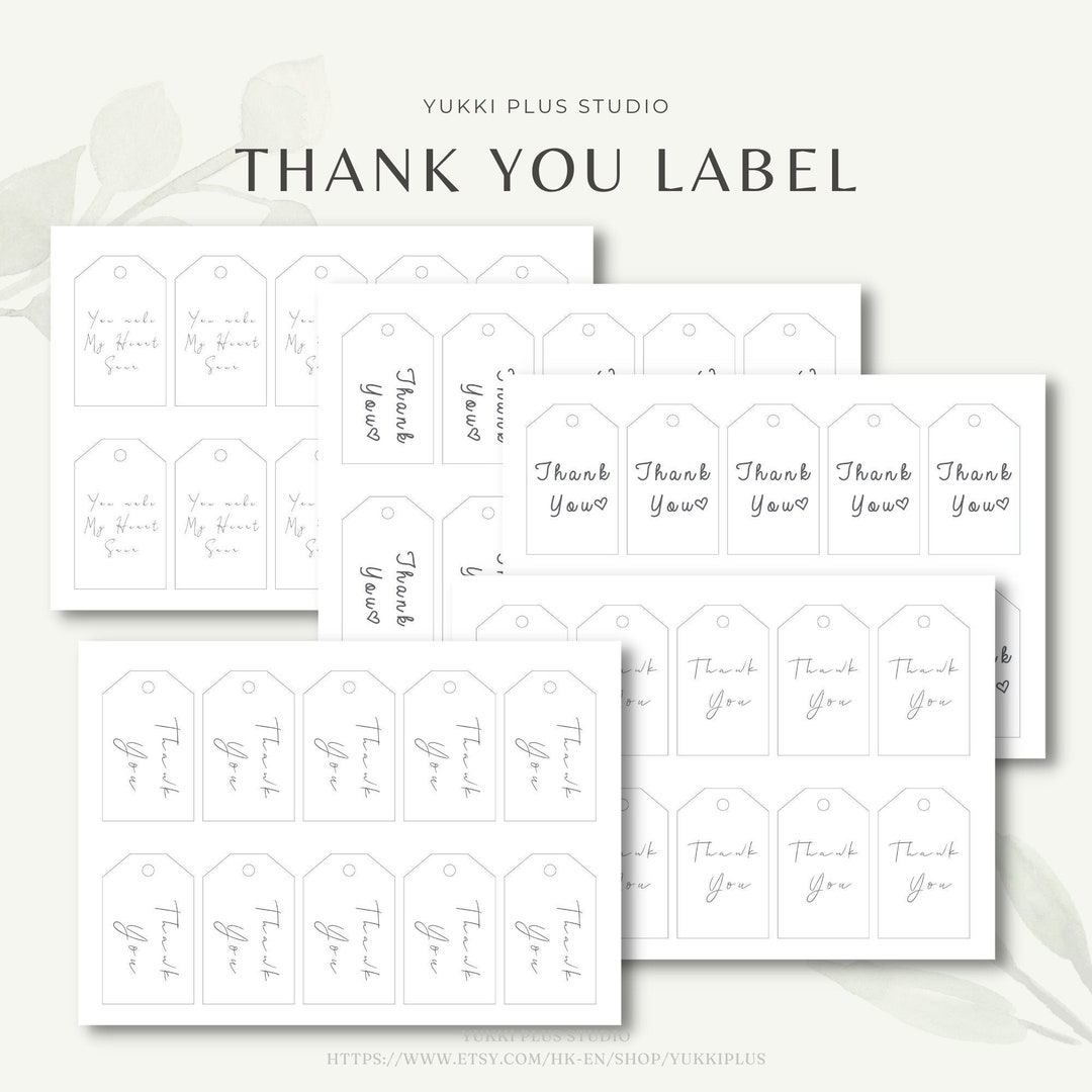 2x3.25 Inch | A4 Thank You Label | Minimalist Labels | Printable Labels ...