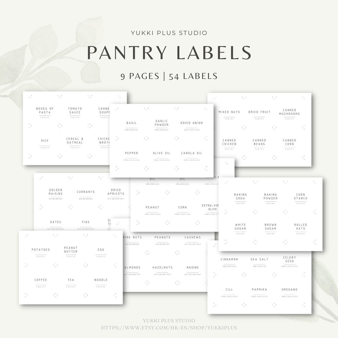 Pantry Organization Labels | Modern Minimalist Design | Set of 54 ...