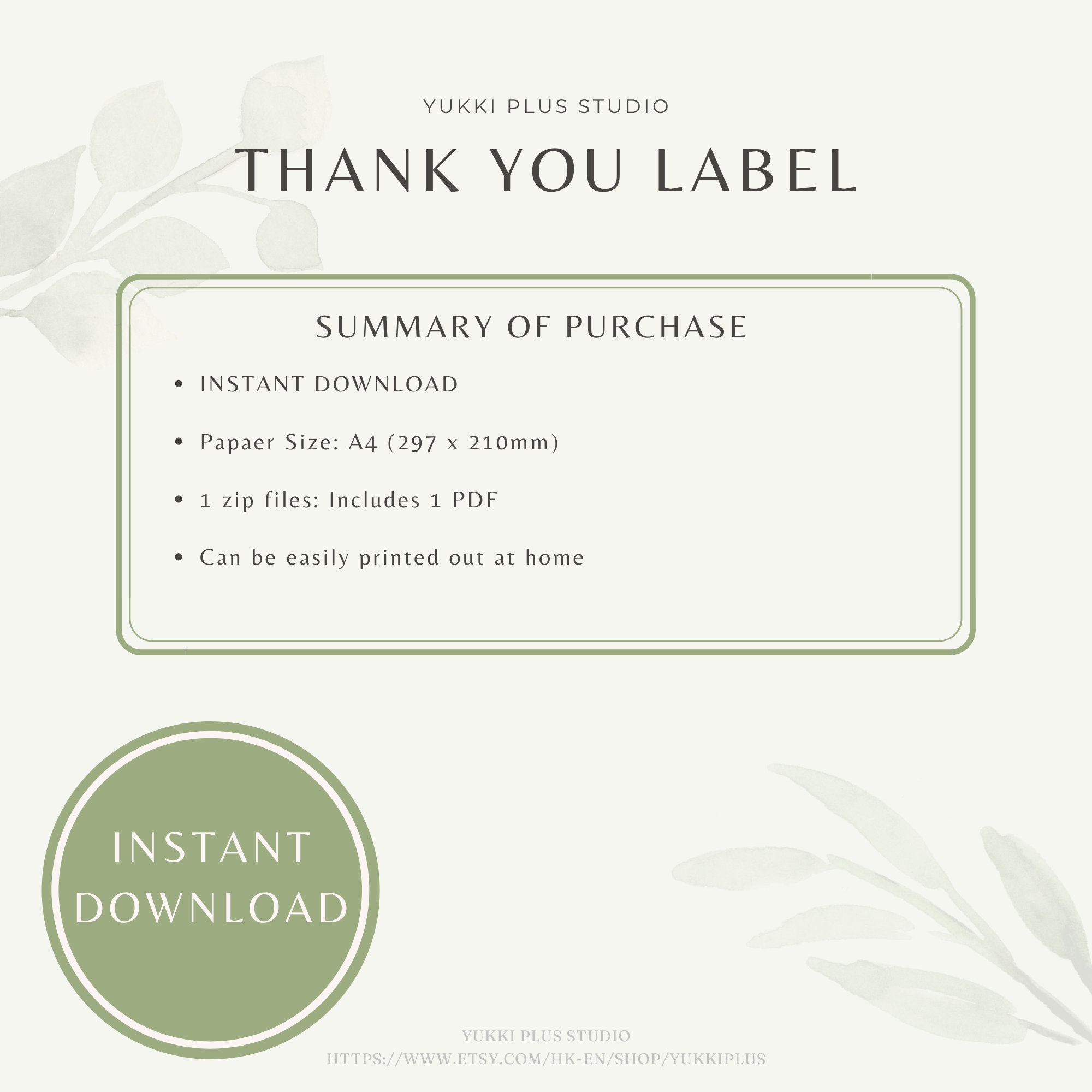 2x3.25 Inch | A4 Thank You Label | Minimalist Labels | Printable Labels ...