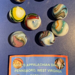 5 Gorgeous Premium Daves Appalachian Swirl Patriot Marbles, 18mm 20mm 3 ...