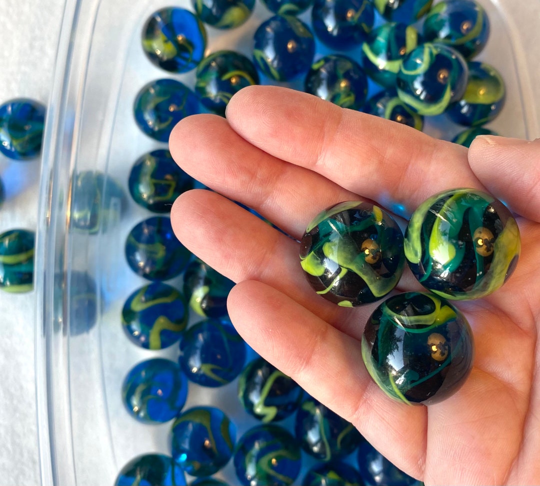 1 or Set of 5 sea Turtle Mega Marble Glass Shooter Marbles, 7/8 22mm ...