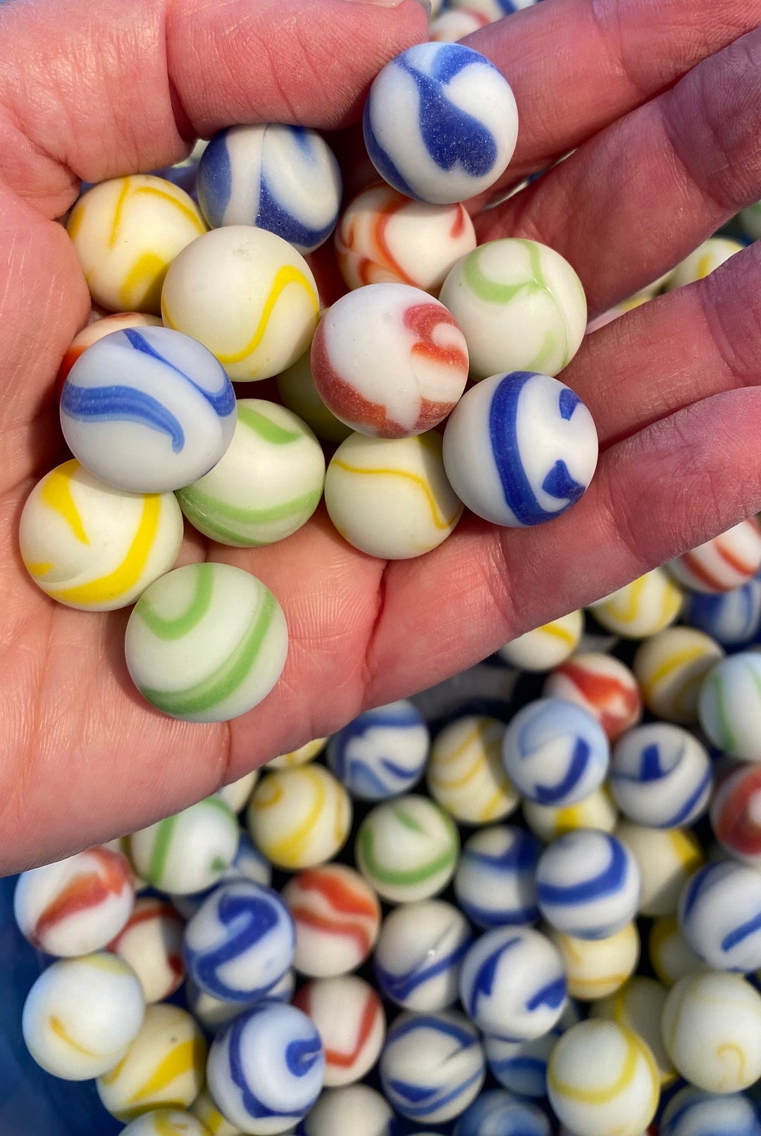 New for 2023! Set of 5 Frosted Old Fashion Mega Marble Glass Marbles, 5 ...