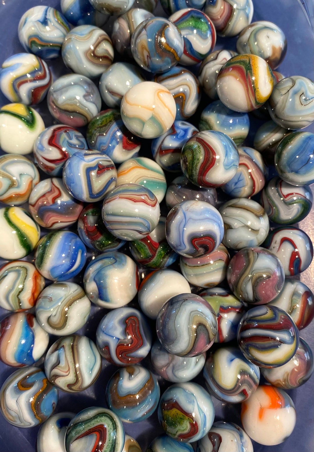 5 Gorgeous Premium Daves Appalachian Swirl Patriot Marbles, 18mm 20mm 3 ...