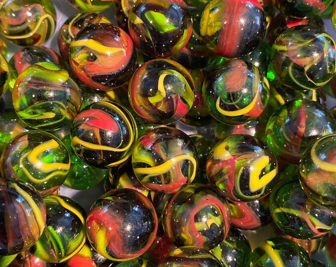 New for 2023! Set of 5 “t-rex” Mega Marble Glass Marbles, 5/8”, Clear ...