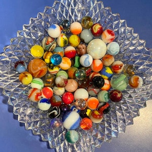 Set of 5, 10 or 15 Vintage Glass Marbles, 5/8 16mm, Jabo, Champion ...