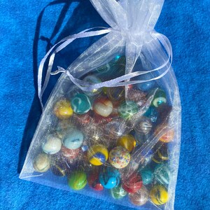 Set of 5 “sunrise Funfair” Mega Marble Cats Eye Marbles, 5/8” 16mm ...