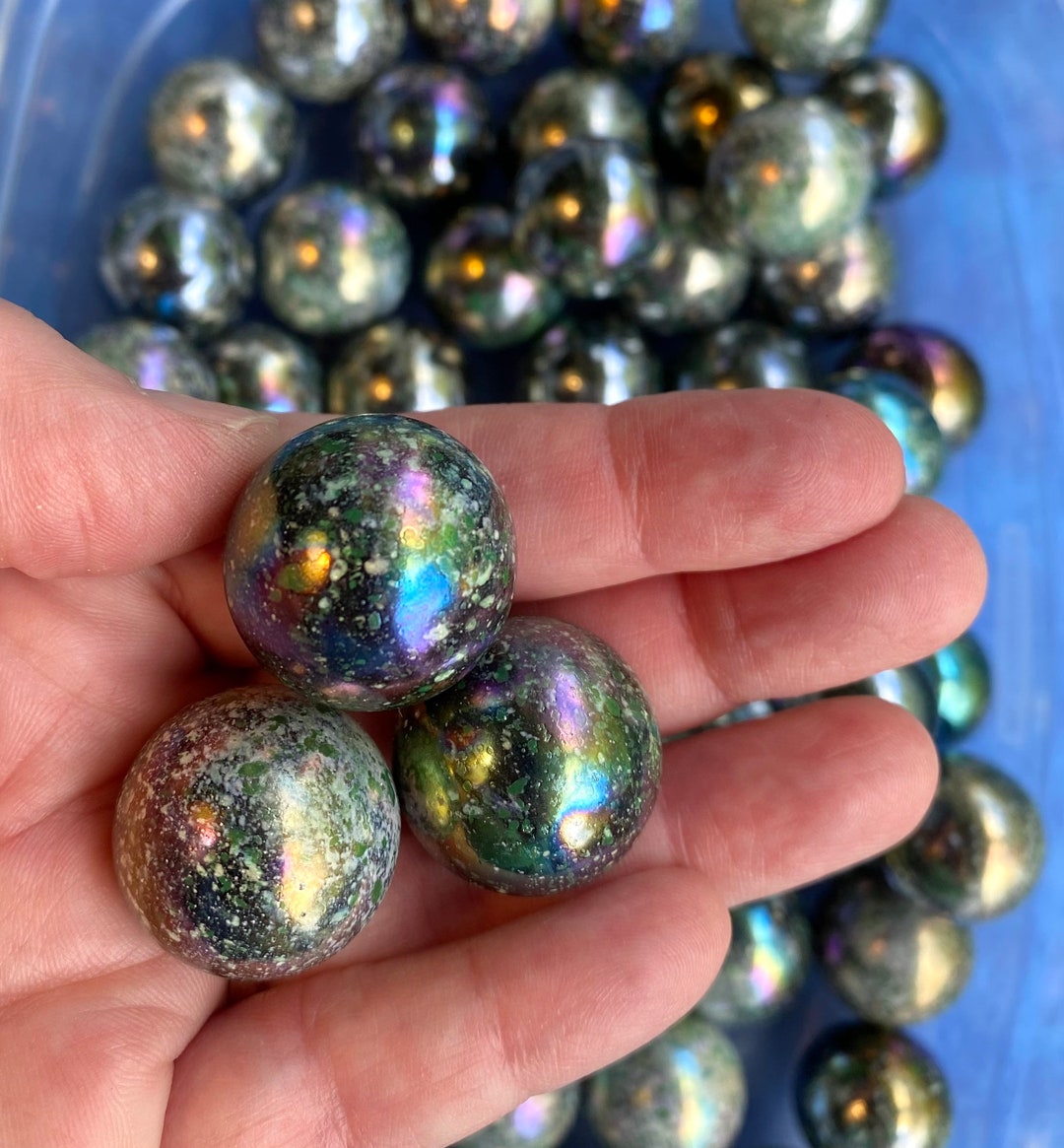 SHOP CLOSING SALE! Set of 5 Jupiter Mega Marble Glass Shooter Marbles ...