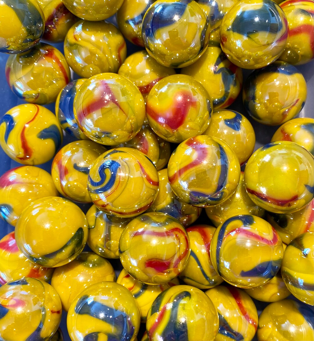Set of 5 or One “tropicana” Mega Marble Glass Shooter Marbles, 1” 25mm ...