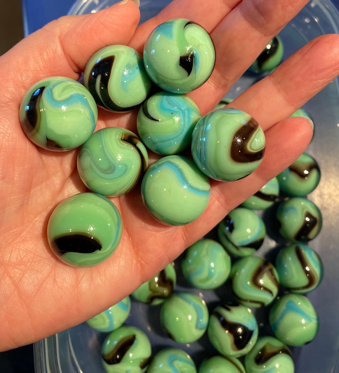 Set of 5 Butterfly Mega Marble Glass Shooter Marbles, 7/8” 22mm Mint ...