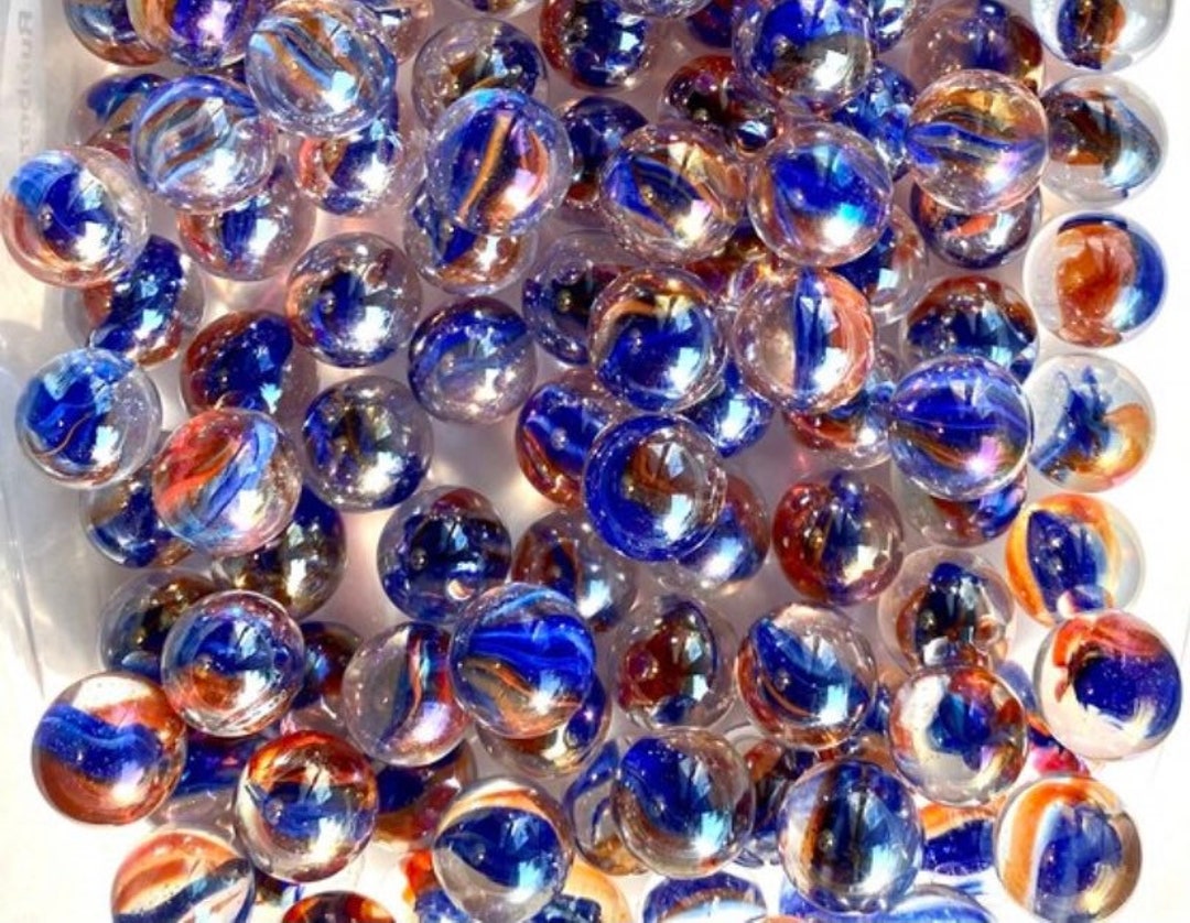 Set of 5 “sunrise Funfair” Mega Marble Cats Eye Marbles, 5/8” 16mm ...