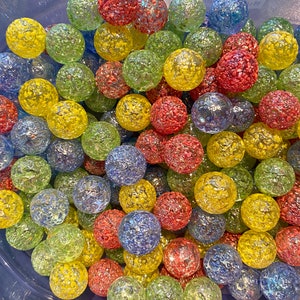 Set of 5 or 10 stardust Mega Marble Glass Marbles, 5/8, Clear ...
