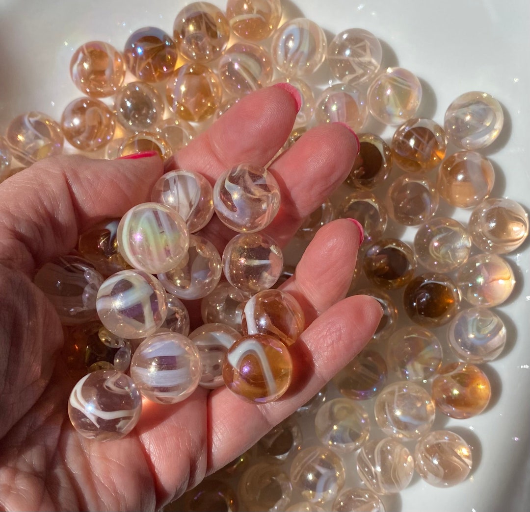 New for 2023! Set of 5 “pinkie” Mega Marble Glass Marbles, 5/8” (16mm ...