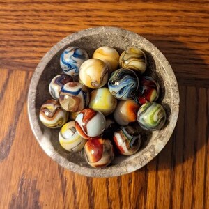5 Gorgeous Premium Daves Appalachian Swirl Patriot Marbles, 18mm 20mm 3 ...