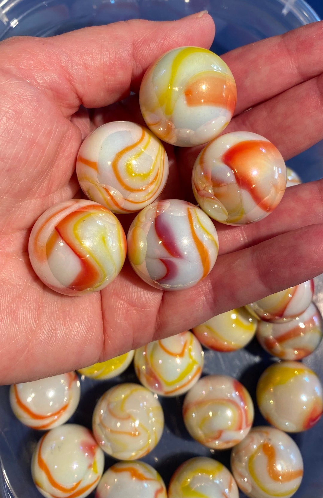 Set of 5 gelato Mega Marble Glass Shooter Large Marbles, 1 25mm ...