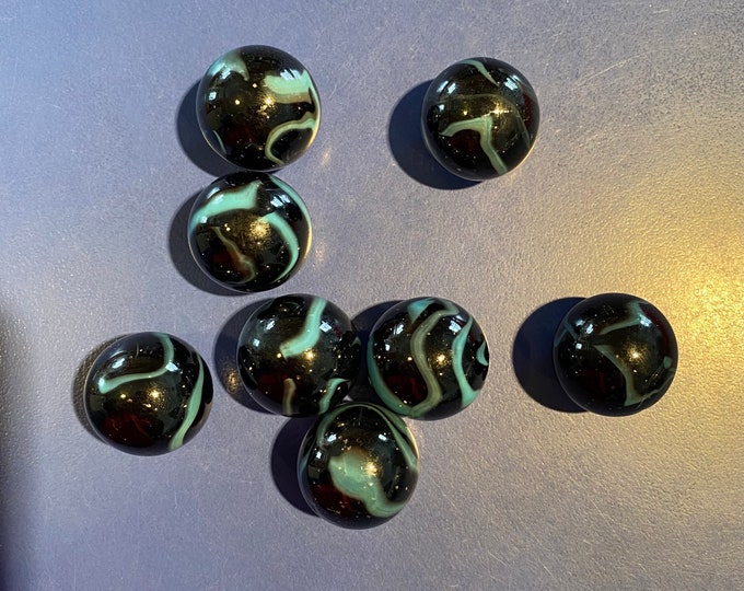 10 LARGE Glass Blue Marbles - Etsy