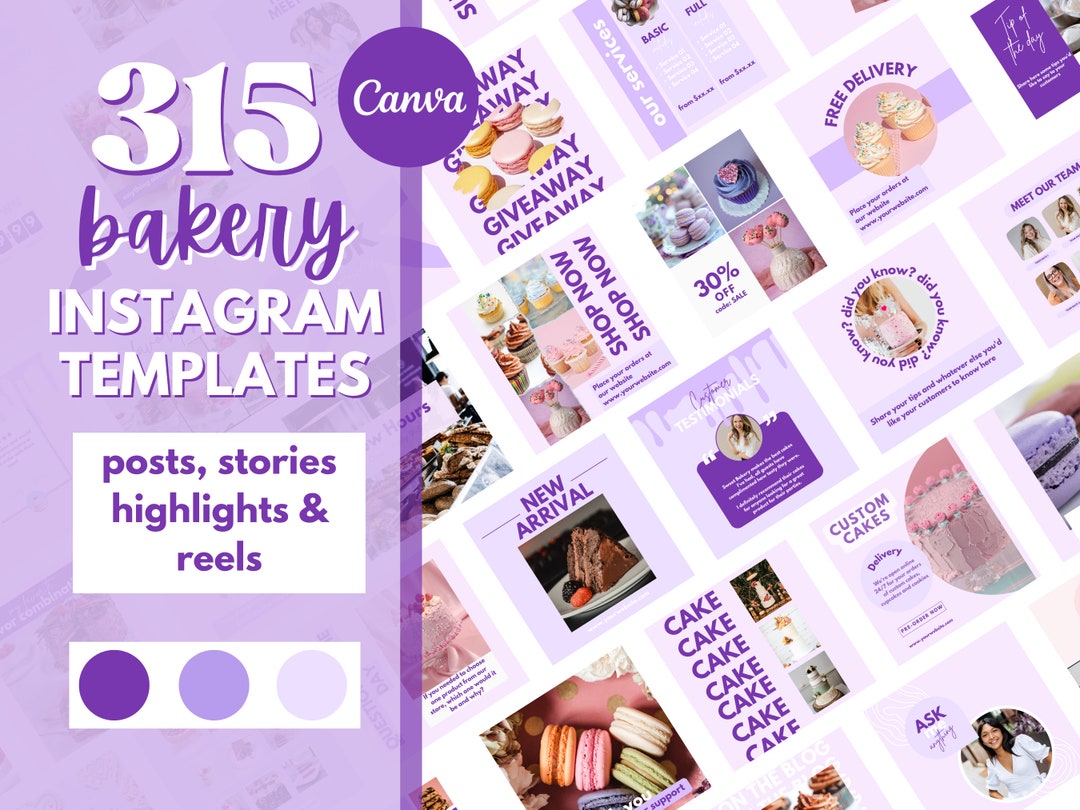 Bakery Canva Templates, Bakery Instagram Posts, Canva Editable Template ...