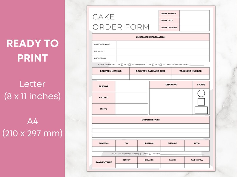 Bakery Business Forms Template Bundle, Bakery Editable Invoice Canva ...