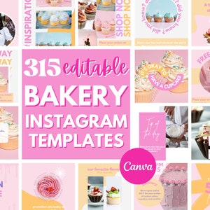 Bakery Instagram Post Templates, Editable Bakery Social Media Posts ...