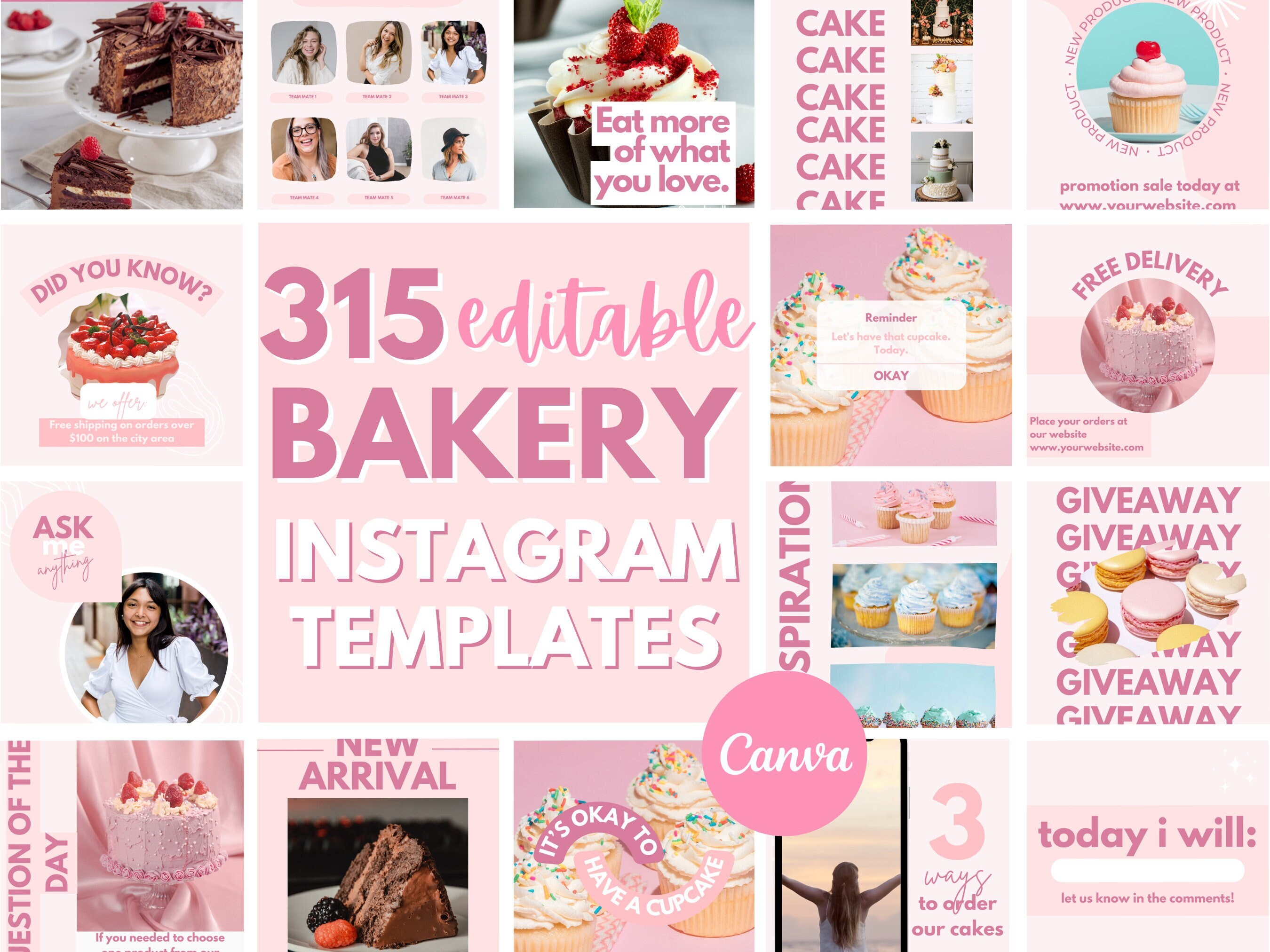 315 Home Bakery Instagram Post Templates Bakery Canva - Etsy