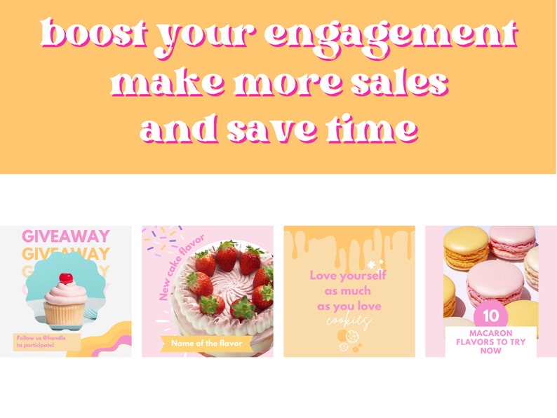 Bakery Instagram Post Templates Editable Bakery Social Media - Etsy