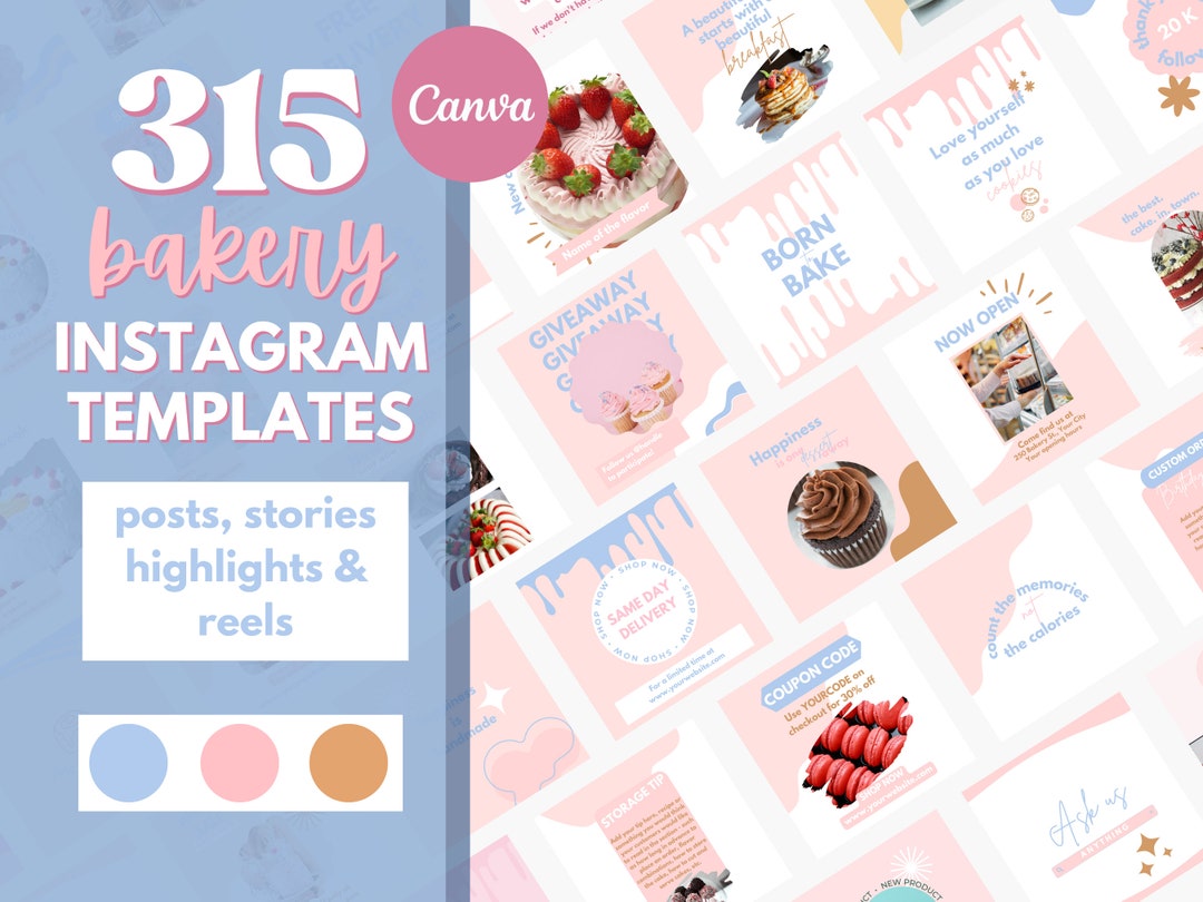 Home Bakery Instagram Canva Templates, Home Bakery Instagram Posts ...