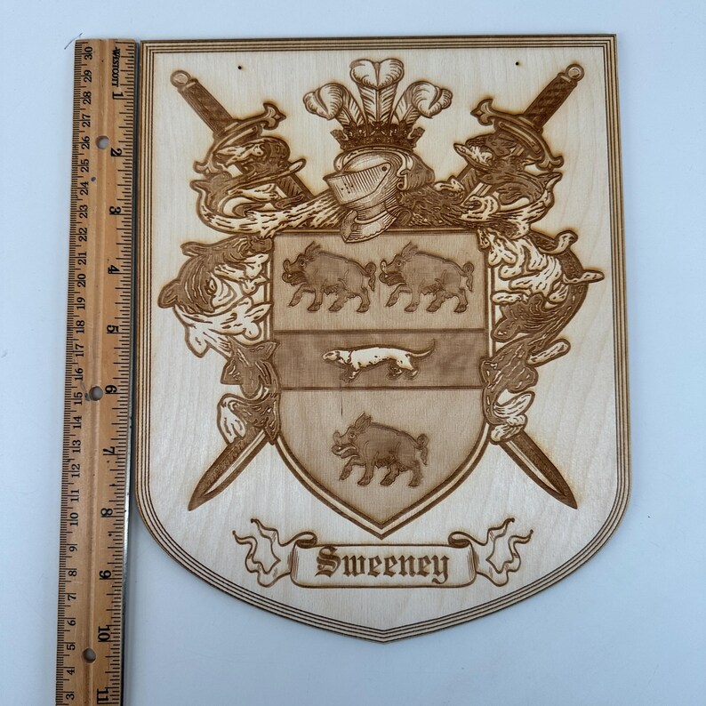 Sweeney Family Crest - Coat of Arms - Heraldry Shield - Etsy