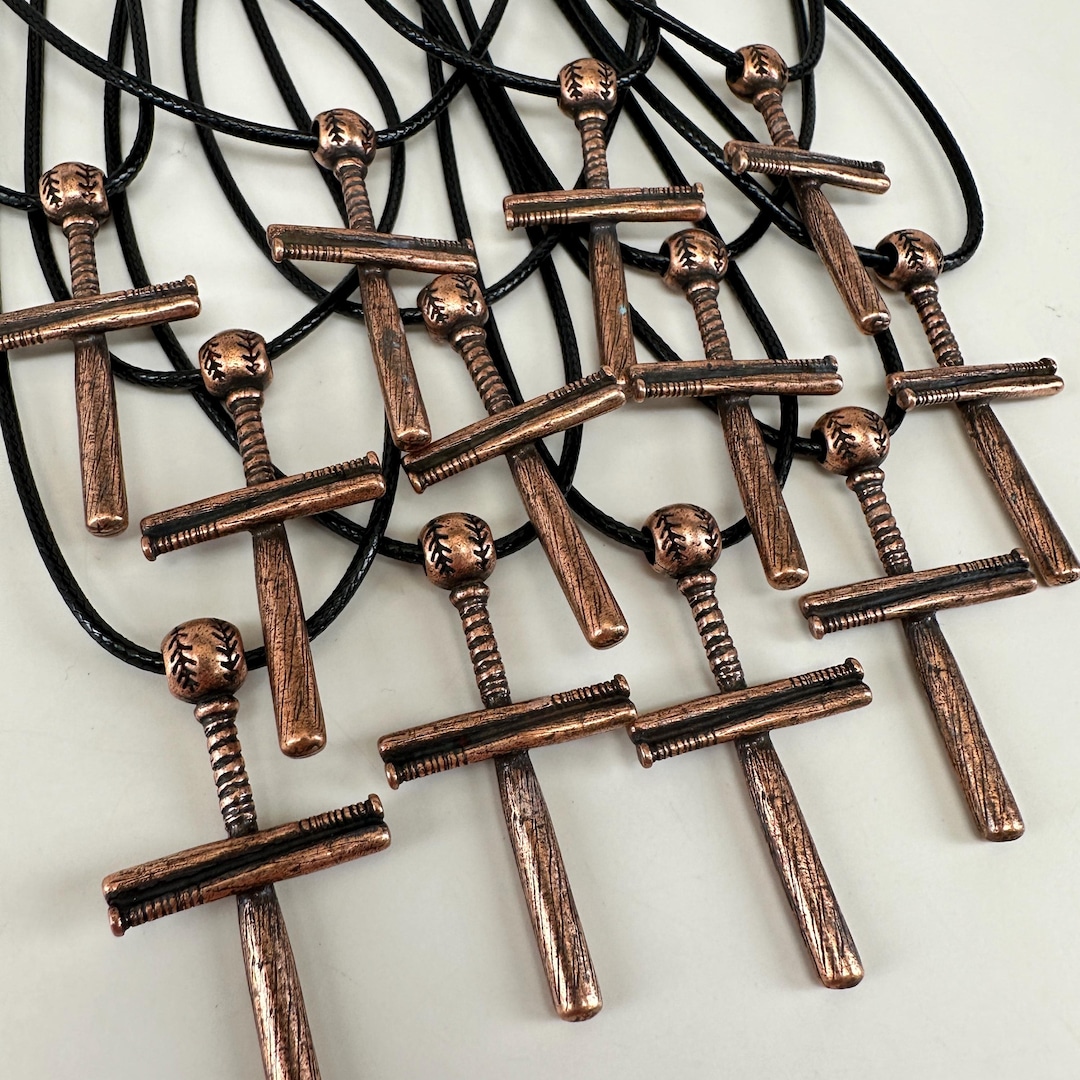 Baseball Bat Cross Necklace in Copper Finish - Lot of 6 or 12 Necklaces ...