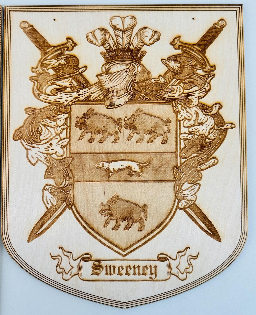 Sweeney Family Crest - Coat of Arms - Heraldry Shield - Etsy