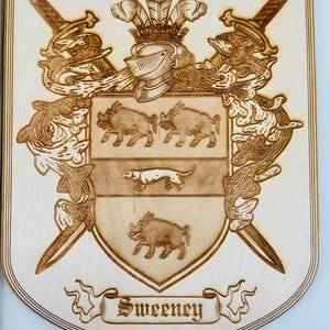 Sweeney Family Crest - Coat of Arms - Heraldry Shield - Etsy
