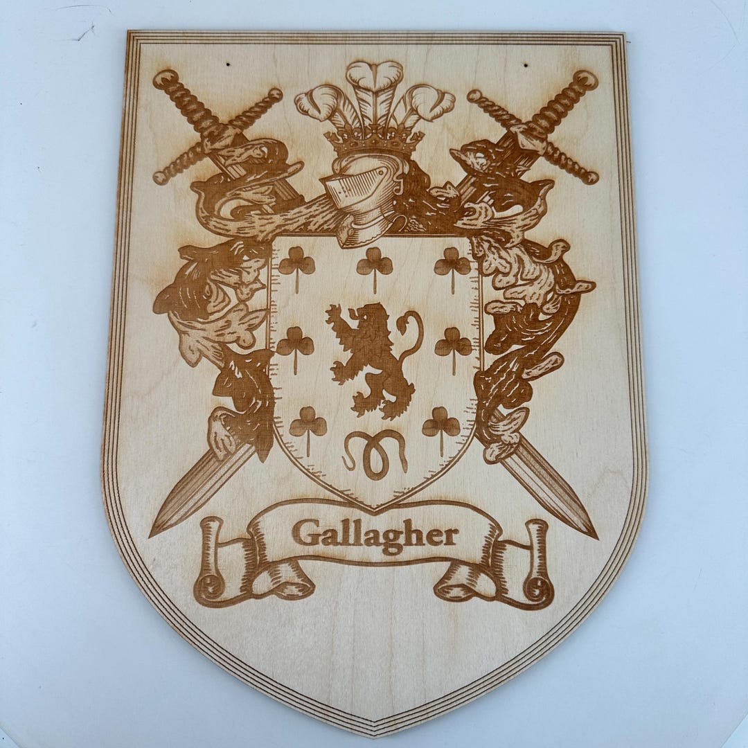 Gallagher Family Crest - Heraldry Shield - Coat of Arms - Etsy