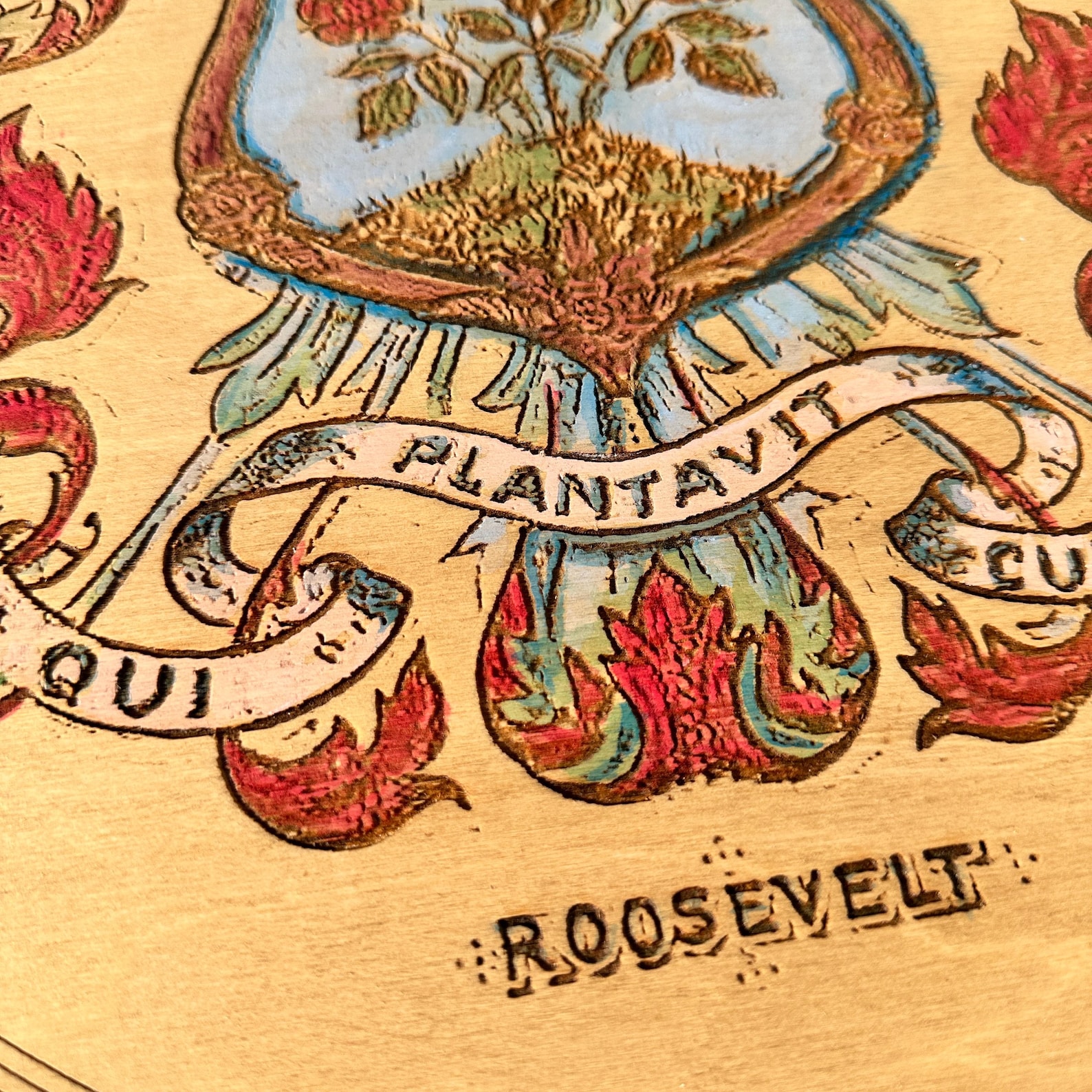 Roosevelt Painted Family Crest - Coat of Arms - Heraldry Shield - Etsy