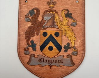 Roosevelt Painted Family Crest - Coat of Arms - Heraldry Shield - Etsy