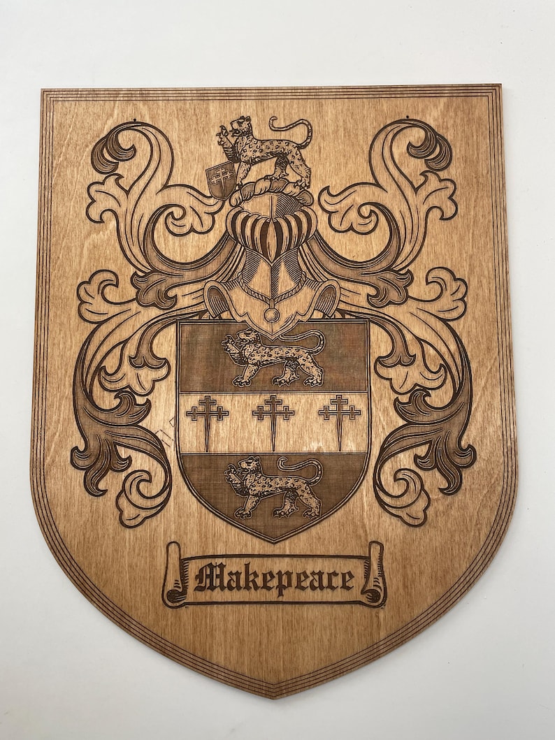 Stained Makepeace Family Crest - Coat of Arms - Etsy