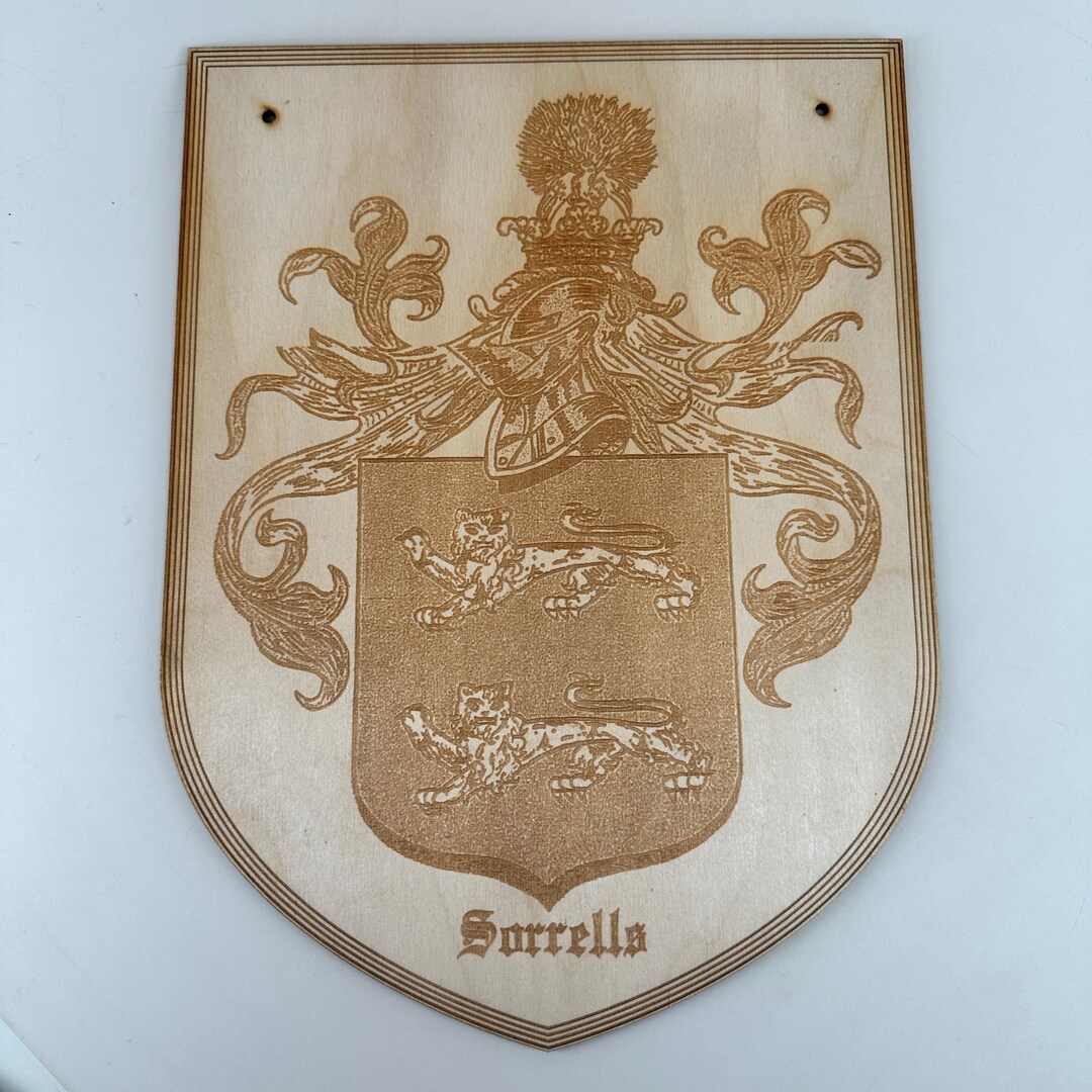 Sorrells Family Crest - Heraldry Shield - Coat of Arms - Etsy