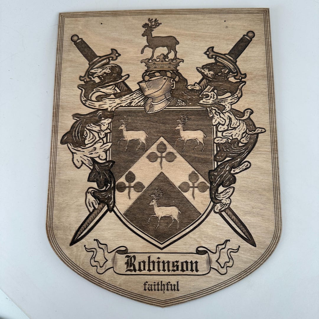 Robinson Family Stained Crest - Heraldry Shield - Coat of Arms - Etsy