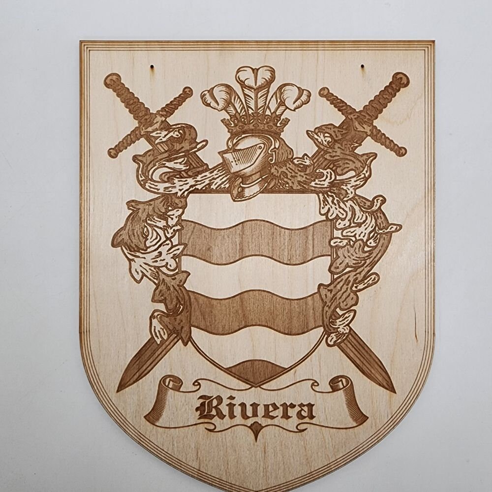 Pair of Rivera Family Crest Coat of Arms - Etsy