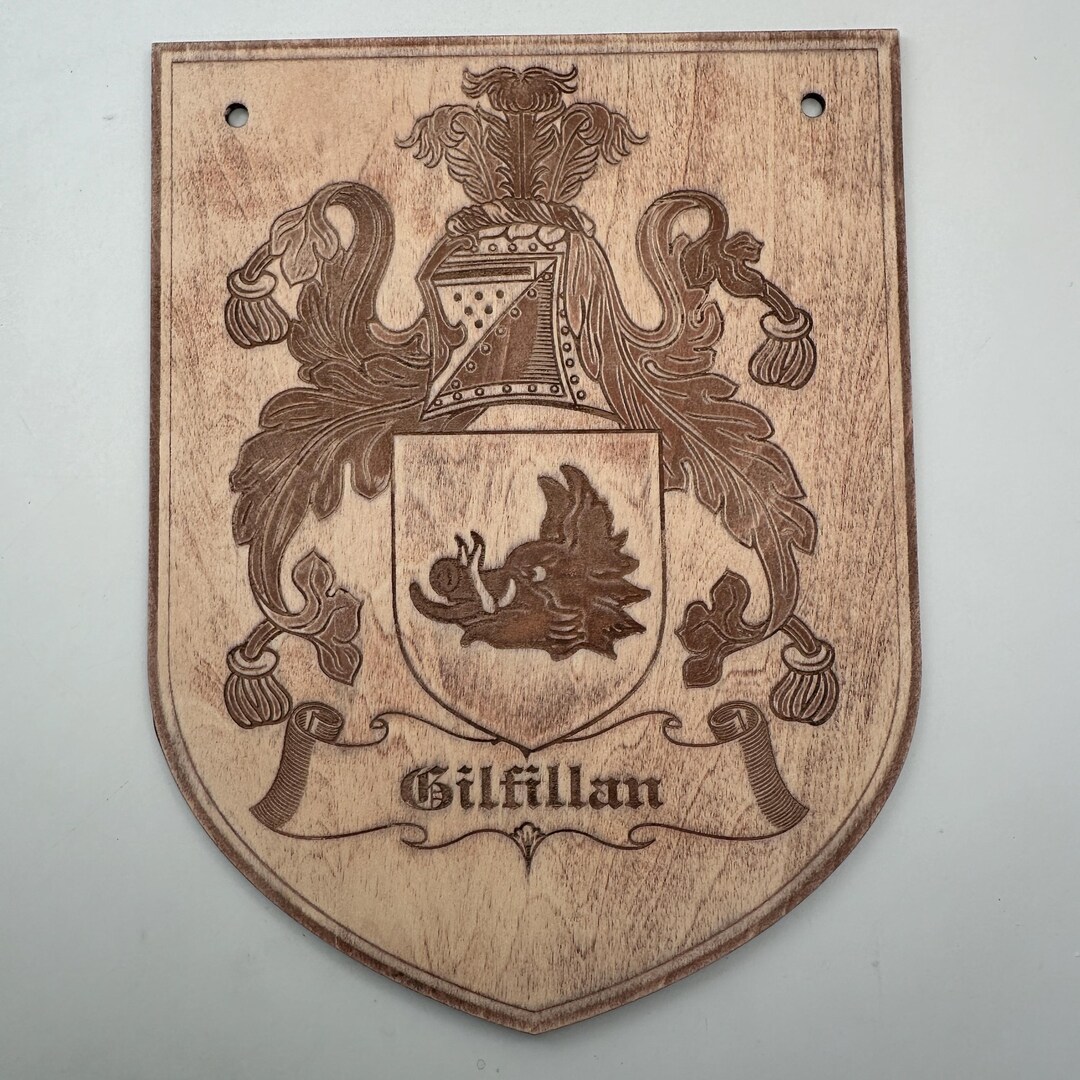 Gilfillan Family Crest - Coat of Arms - Heraldry Shield - Etsy