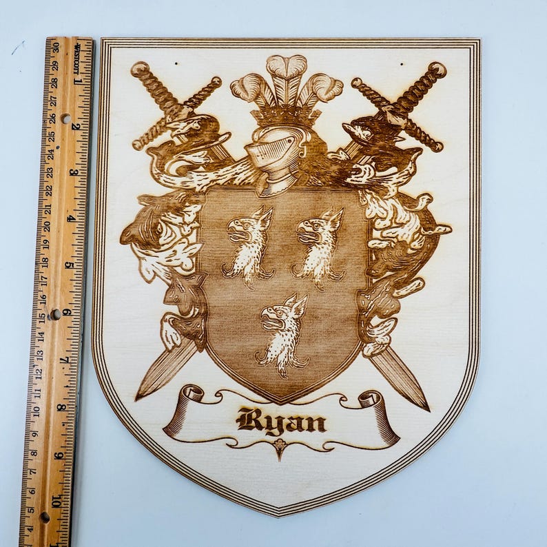 Ryan Family Crest - Coat of Arms - Heraldry Shield - Etsy